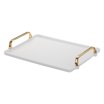 Metal Gold Rectangular Serving Tray with Oval Design and Handles ...