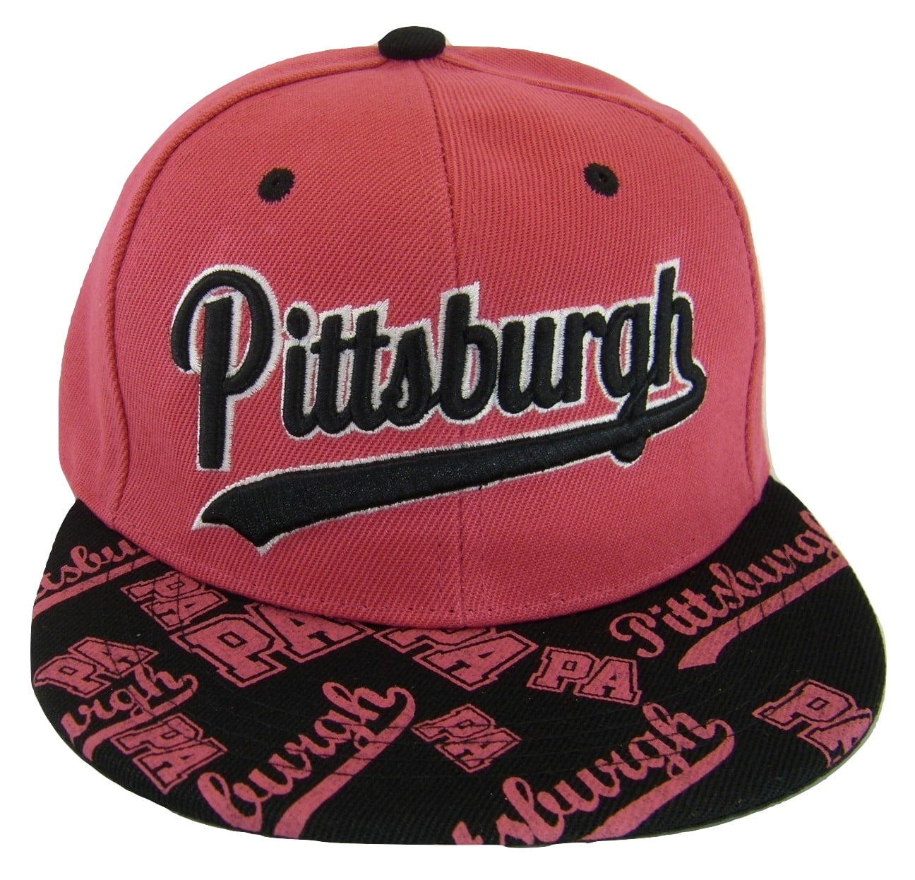 Pittsburgh Script Print on Bill Adjustable Snapback Baseball Cap (Hot ...