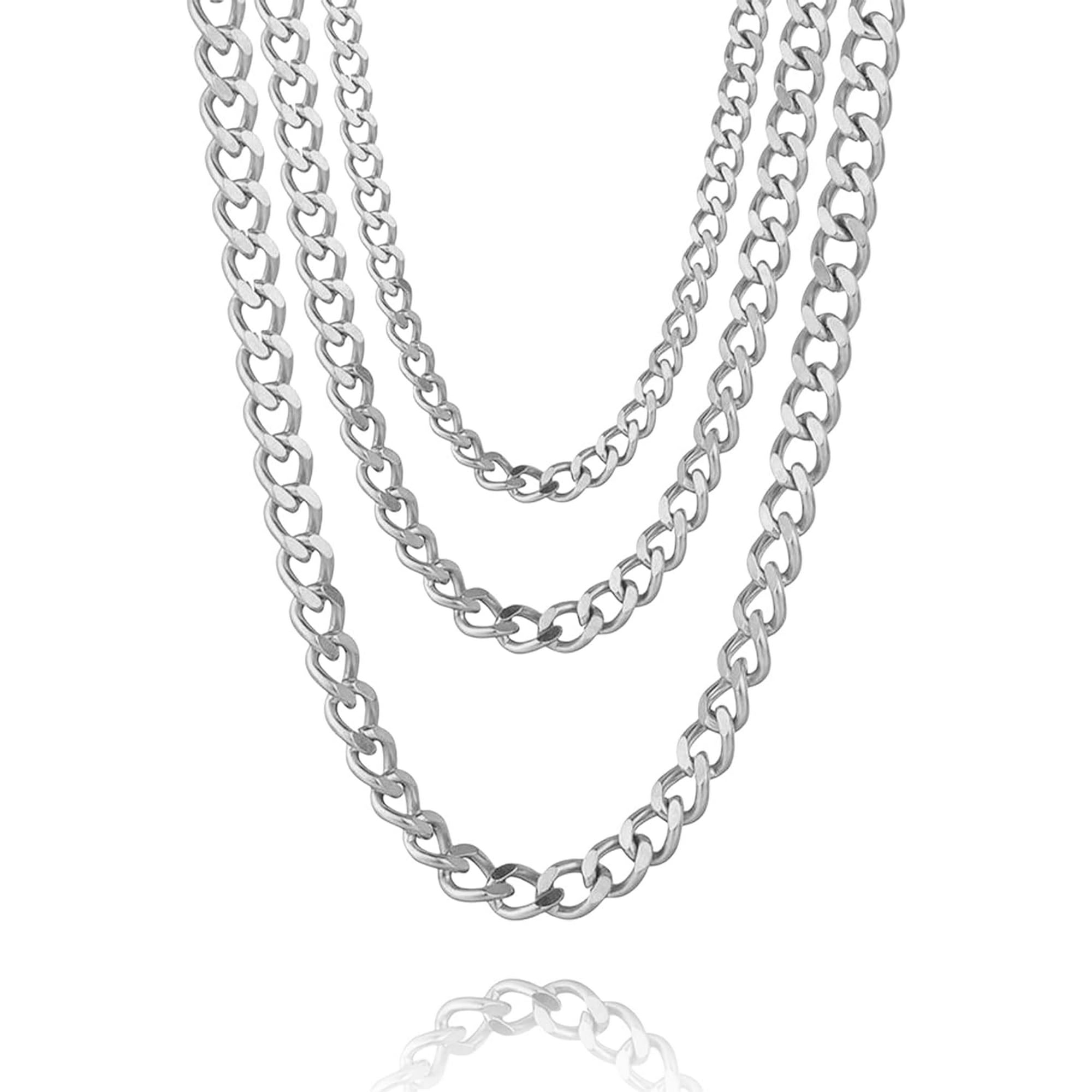 Click here for Hahdaxia 2pcs Chain Necklace For Men Silver Rope C... prices