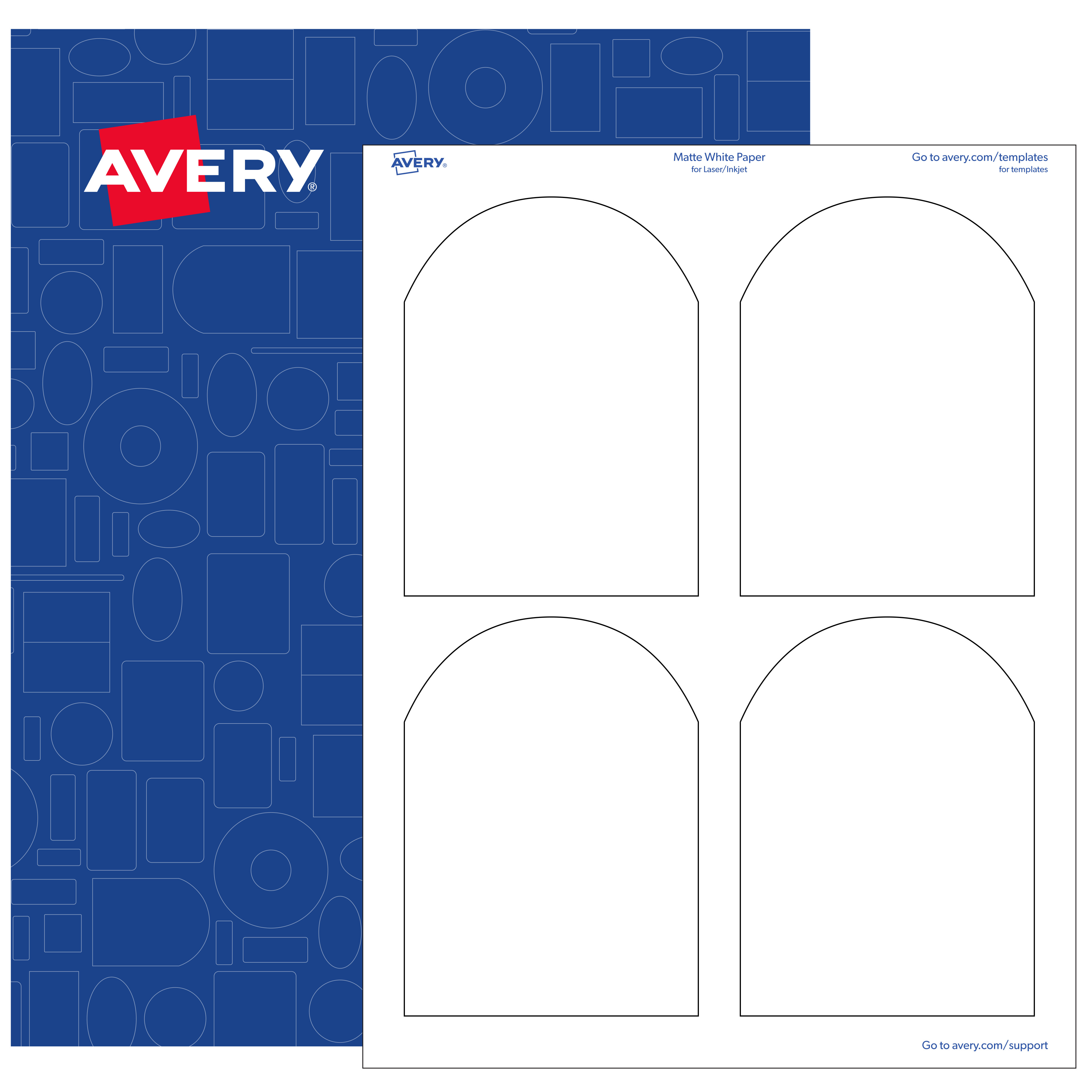 Avery Arched Labels 4 75 X 3 5 White Matte 200 Printable Labels Avery Arched Labels 4 75 X 3 5 White Matte 200 Printable Labels
