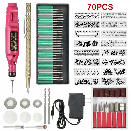 70pcs Electric Nail Drill Buffer Kit Micro Engraver Pen Mini DIY Vibro ...