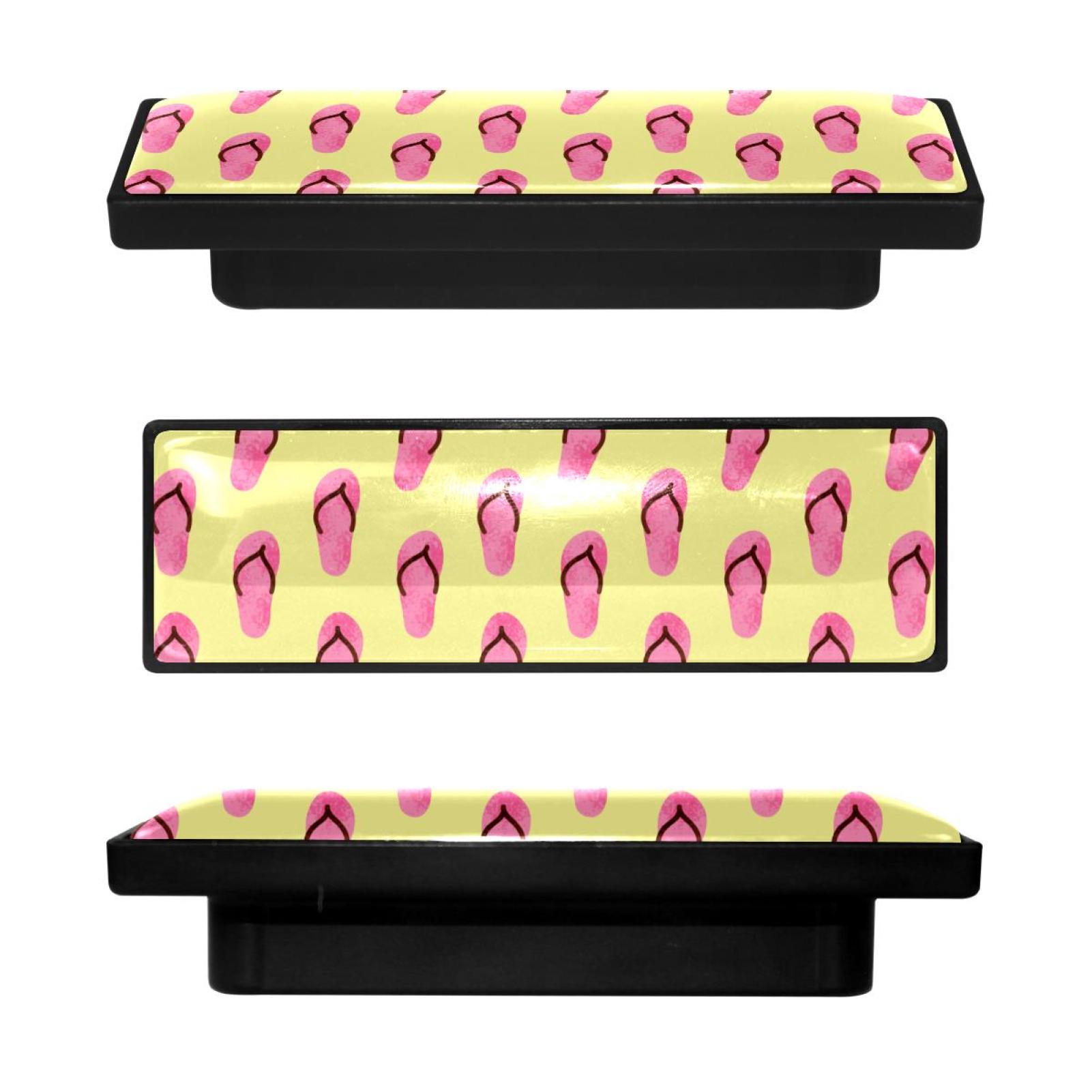 4 Pcs Rectangle Cabinet Handle Cupboard Knob Drawer Pulls Handle Summer Flip Flop Drawer Knobs ...