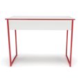 Office/Computer Desk and Workstation with Metal Legs, White with Red ...