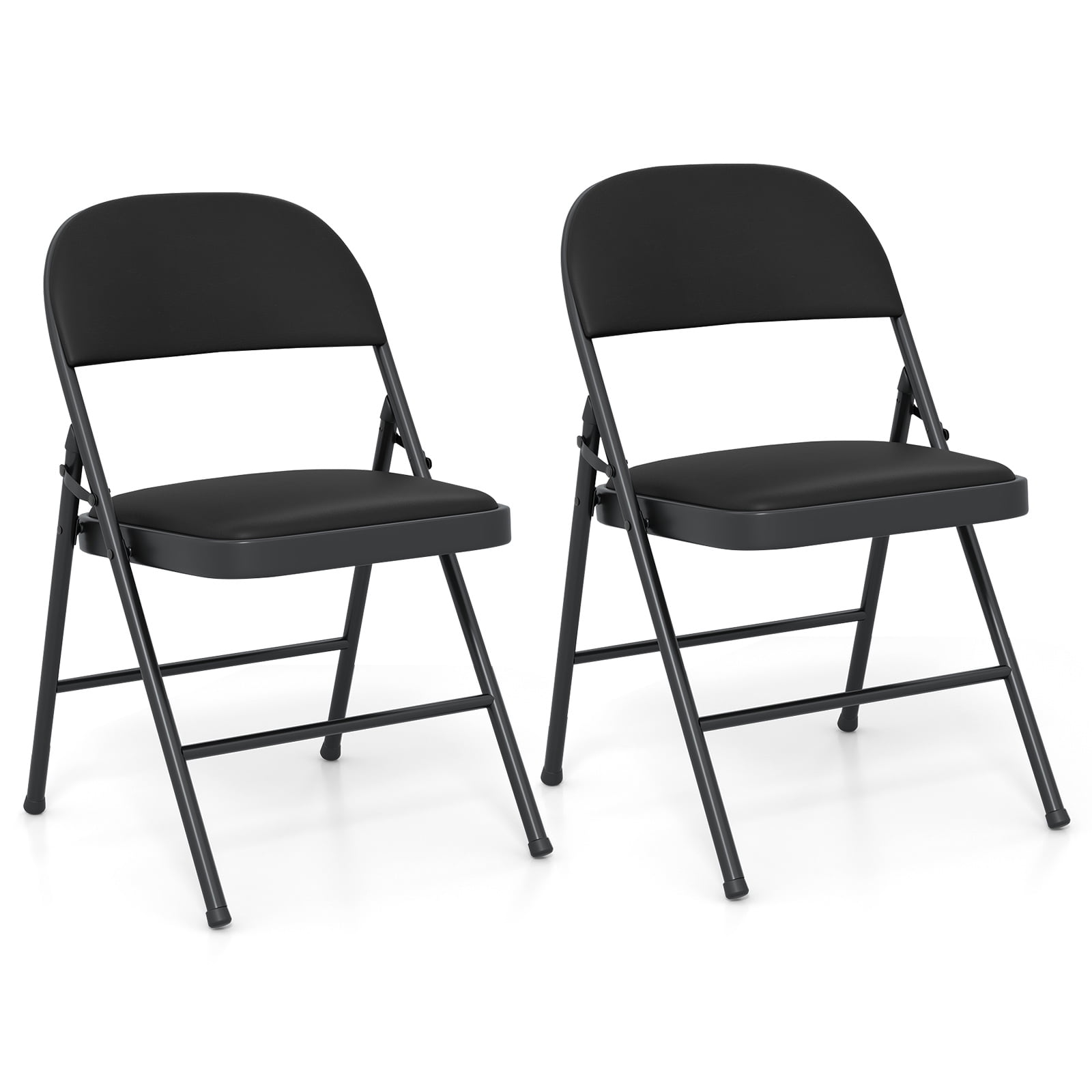 Click here for Gymax 2pcs Folding Chairs W/ Metal Frame Pvc Leath... prices