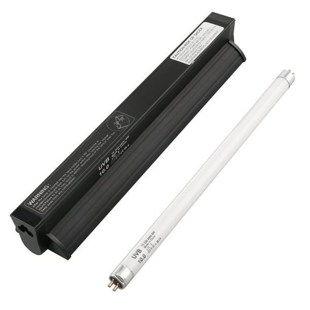 Aiicioo T5 HO UVB Lighting Combo Kit Terrarium Hood Comes with Desert 10.0 UVB T5 Lamp 8W Light ...