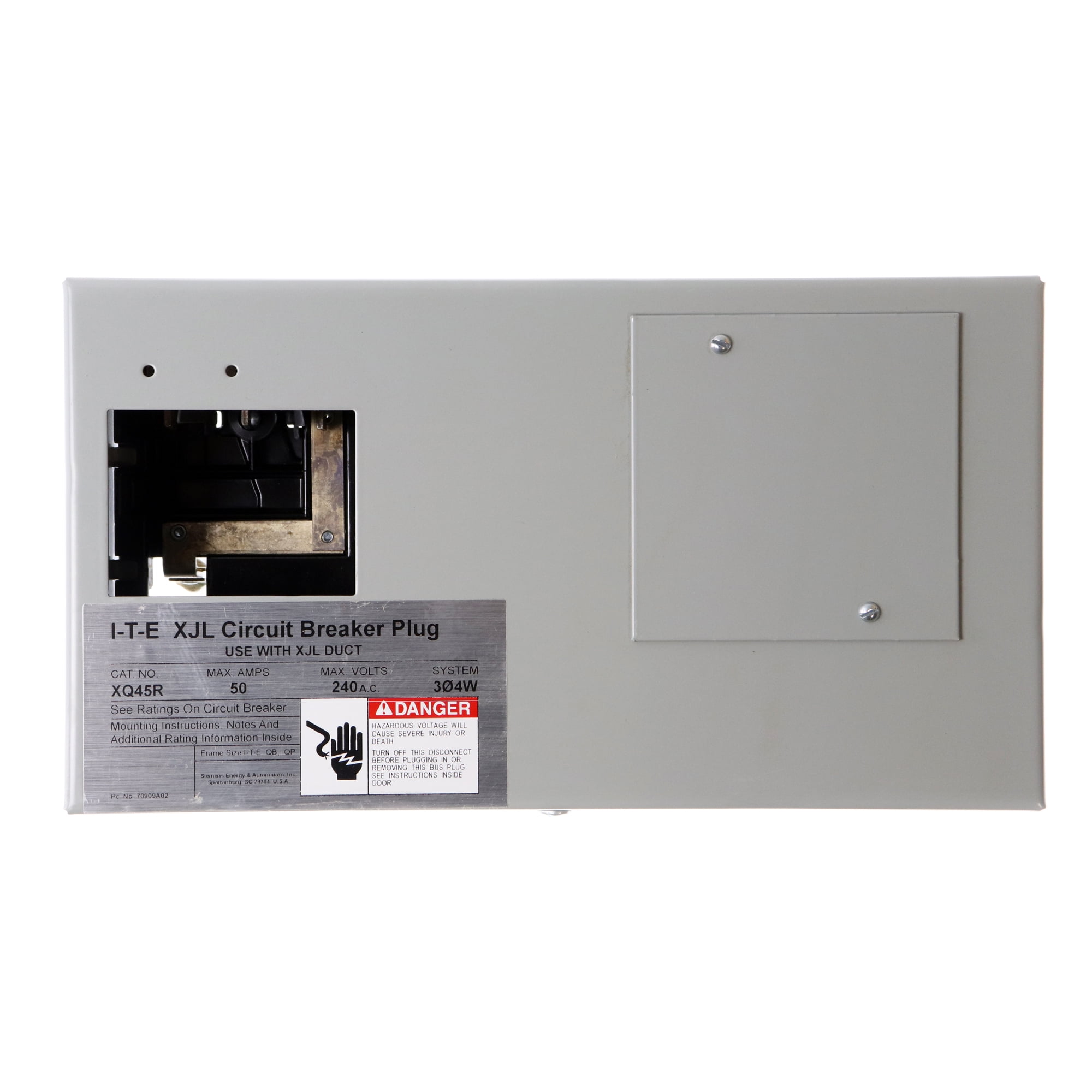 Siemens XQ45R Bus-Plug Breaker Style Enclosure, 4-Pole, 120/240-Volt ...
