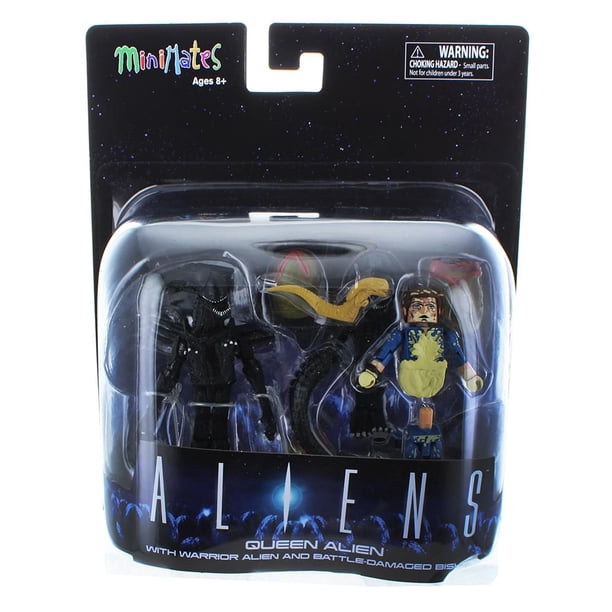 Aliens Deluxe Queen Alien with Warrior Alien & Battle-Damaged Bishop ...