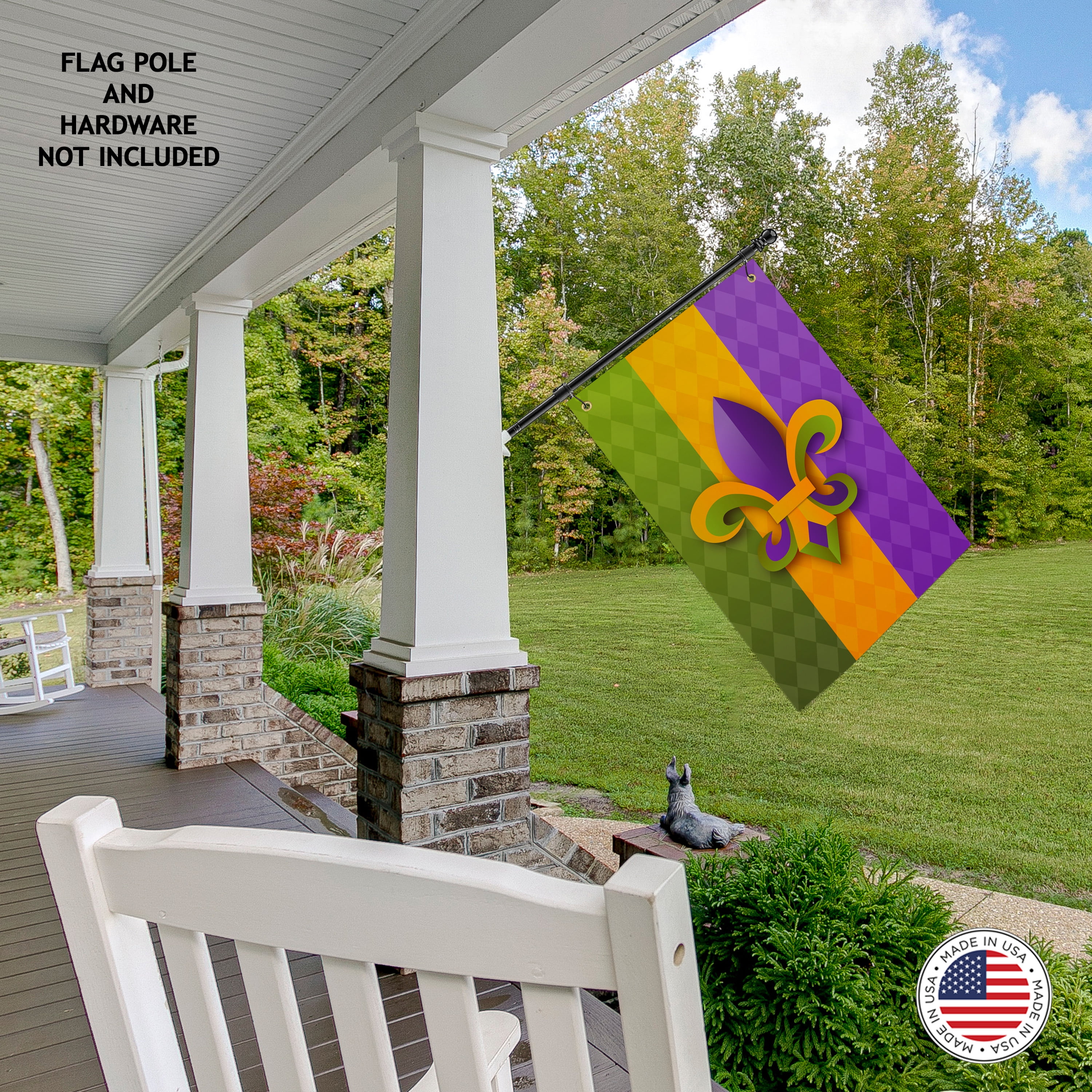 Ashton 3 x 5 Mardi Gras Fleur decorative flag. 100% Made in the USA ...