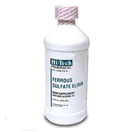 Hi-Tech Pharmacal Ferrous Sulfate Iron Liquid - 16 Oz - Walmart.com