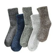 5 Pairs Men's Winter Wool Hiking Socks, Warm Breathable Crew, Fits USA Size 7-13 - Walmart.com