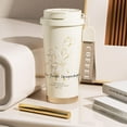 530ml Lily Valley Mug Steel Birthday Water Gift Cup Flower Thermal ...