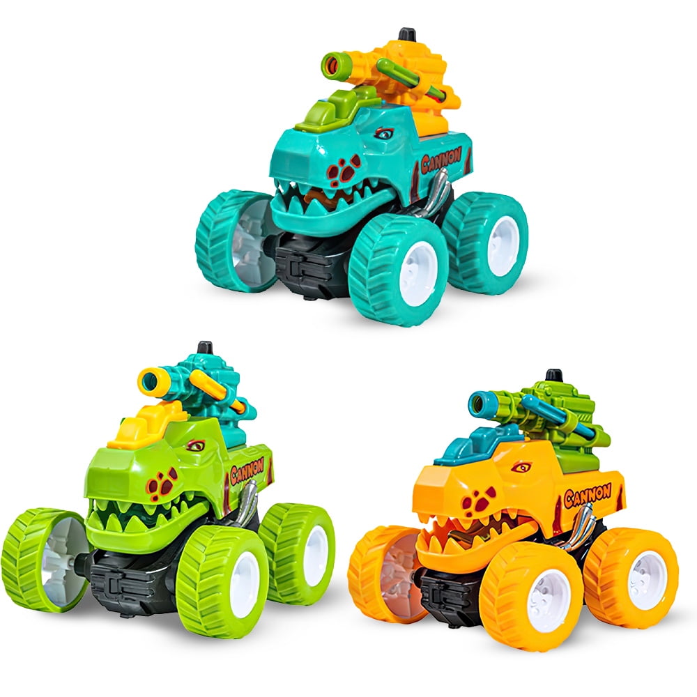 CNKOO 3PCS Dinosaur Inertia Double Side Stunt Car, Drive Off-Road Model ...