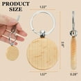 50 Pieces Wood Keychain Blanks, Unfinished Wood Key Chain Crafts with ...