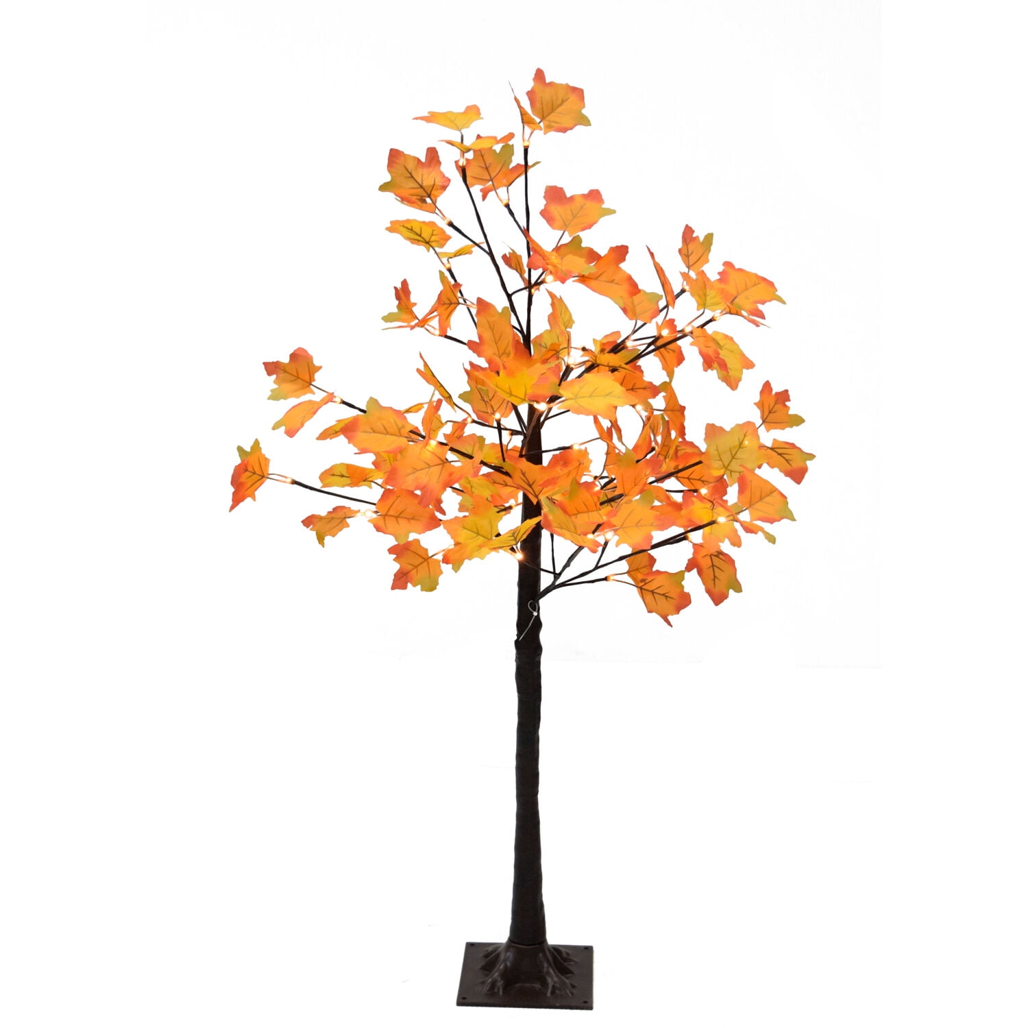 Fraser Hill Farm Pre-Lit 4-Ft Harvest Maple Tree Fall Decoration with ...