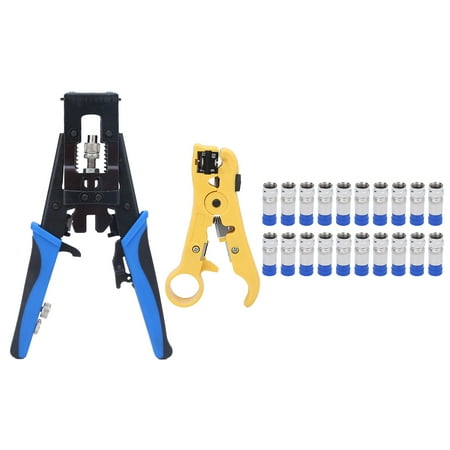Coaxial Cable Crimper Stripper F/BNC/RCA Compression Crimping Pliers ...