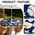 ARTSLION Round Outdoor Tablecloth For Up To 36in With Umbrella Hole ...
