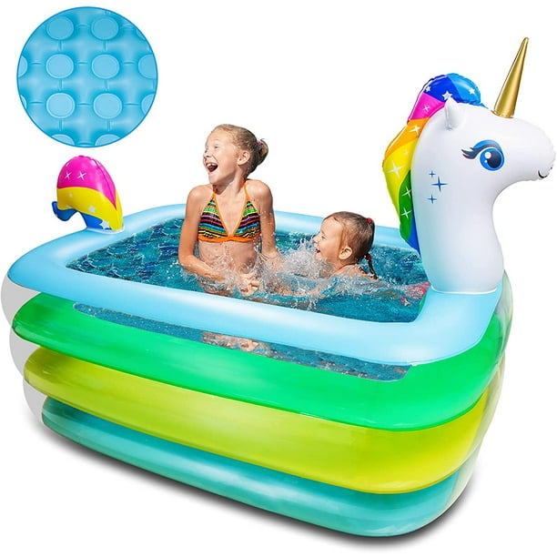 Kids Pool, Inflatable Swimming Pool, Unicorn Inflatable Pool for Kids ...