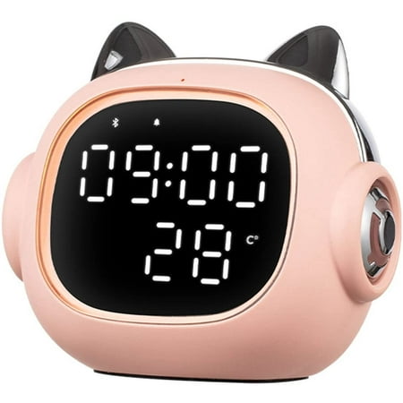 Cat Ear Alarm Clock with Bluetooth Speaker,2 Groups of Independent ...