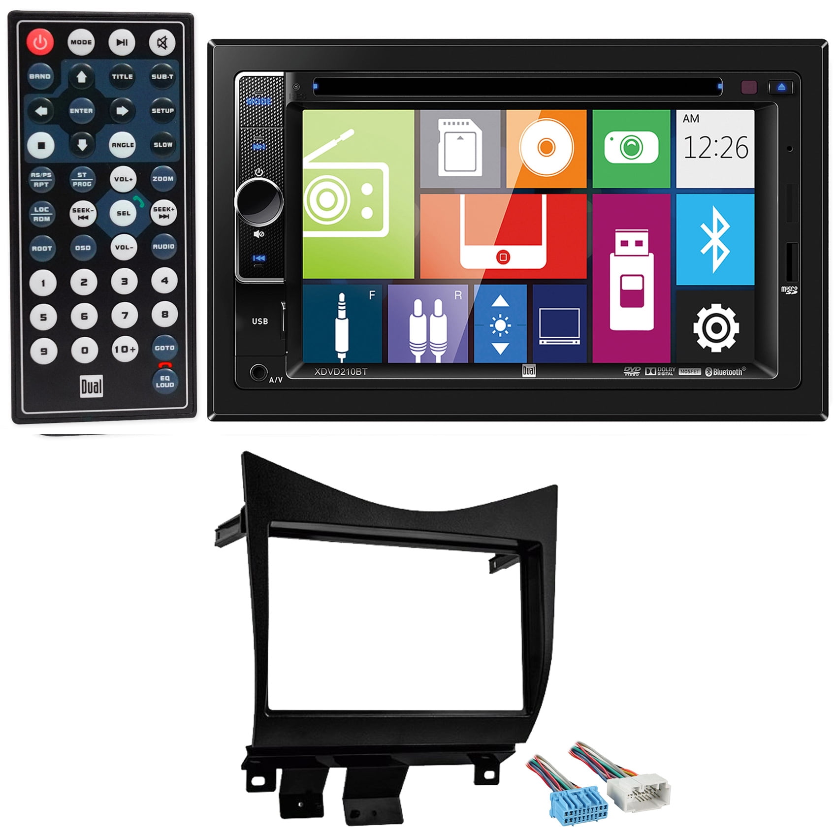 In-Dash Monitor DVD/USB/SD+Bluetooth+External Mic For 2003-2007 Honda ...