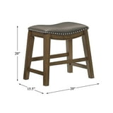 Homelegance 18" Dining Height Wooden Bar Stool with Saddle Seat, Gray ...
