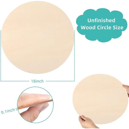18 Inch Round Wood Circles Unfinished Wood Circles for Crafts, Door ...