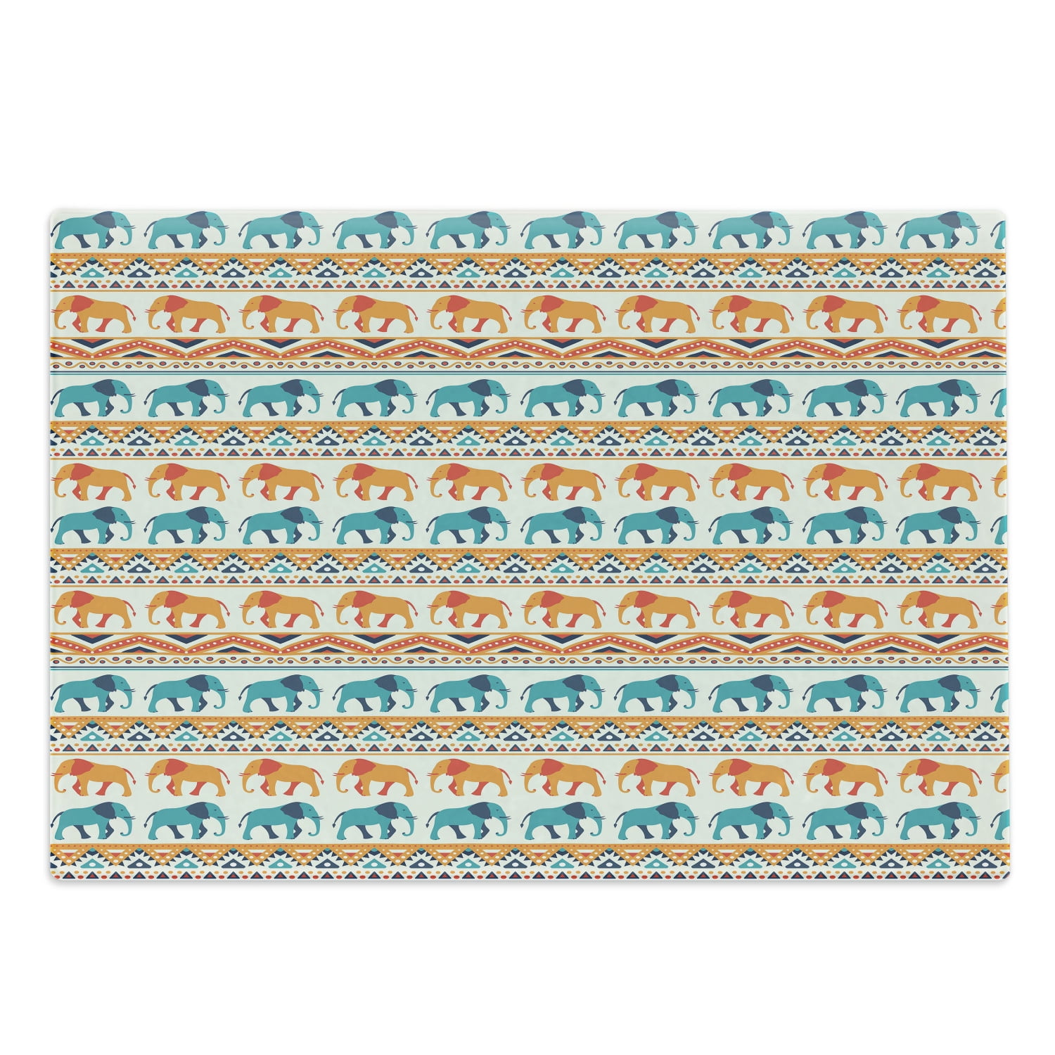 Elephant Cutting Board, Horizontal Borders with Exotic Animals ...