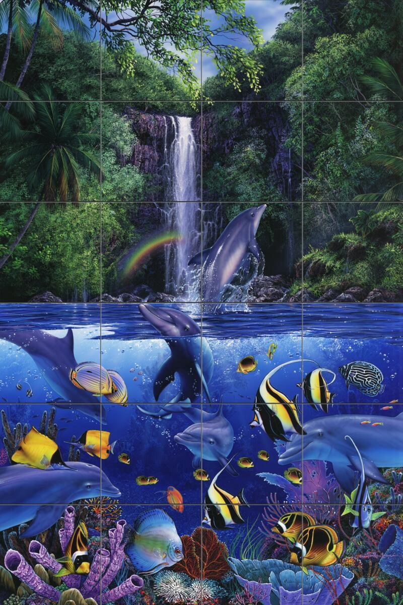 Tile Mural Bathroom Backsplash - Eternal Rainbow Sea II-CRL - Walmart.com