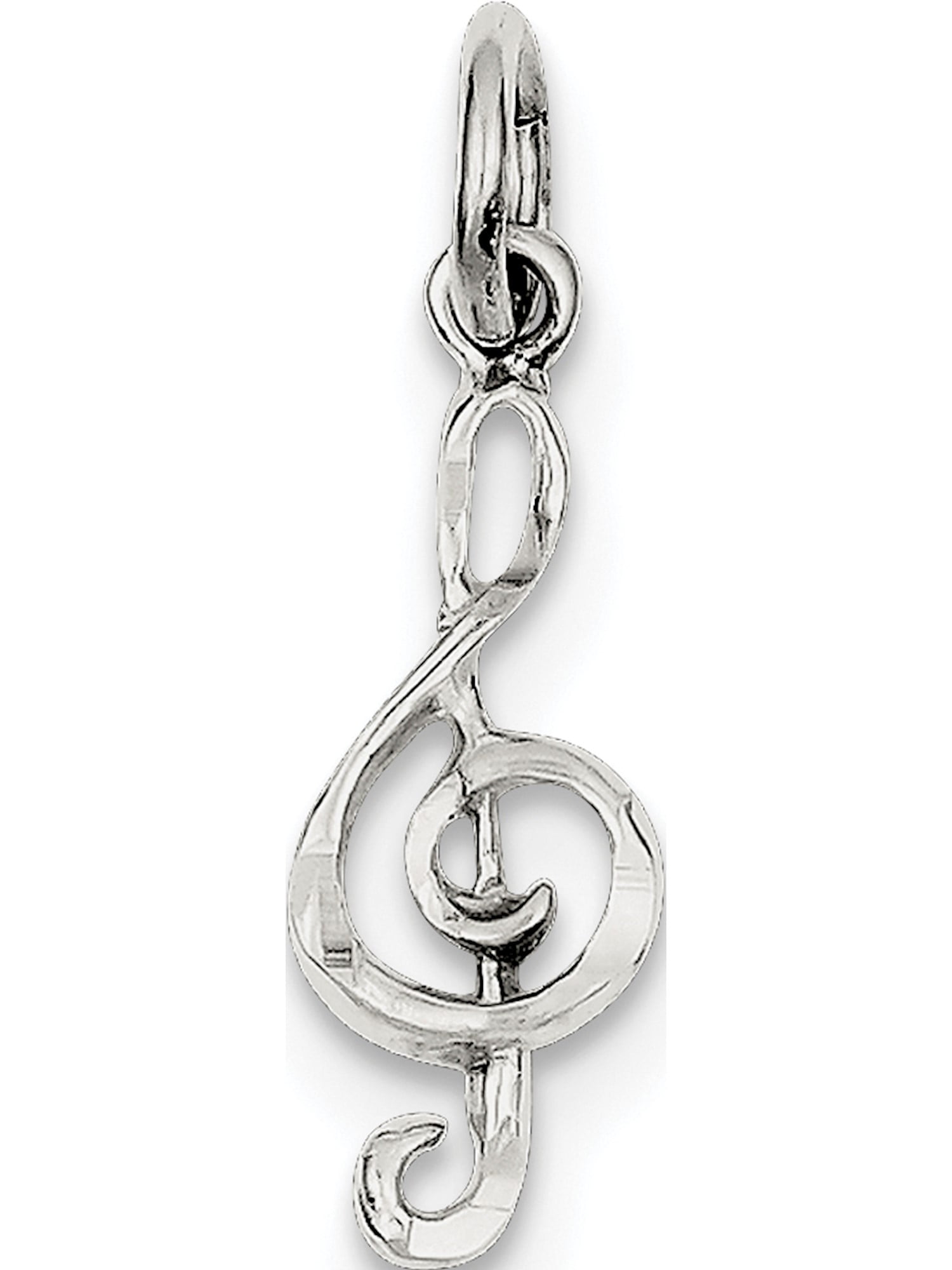 925 Sterling Silver Treble Clef (9x22mm) Pendant / Charm | Walmart Canada