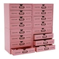 4-Tier Desktop 16 Slots Storage Box, Wooden Storage Drawer Organizer ...