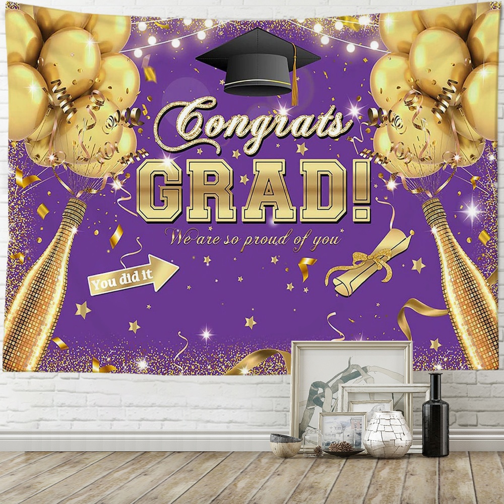 Congrats Grad Backdrop Graduation Party Decorations Photography ...