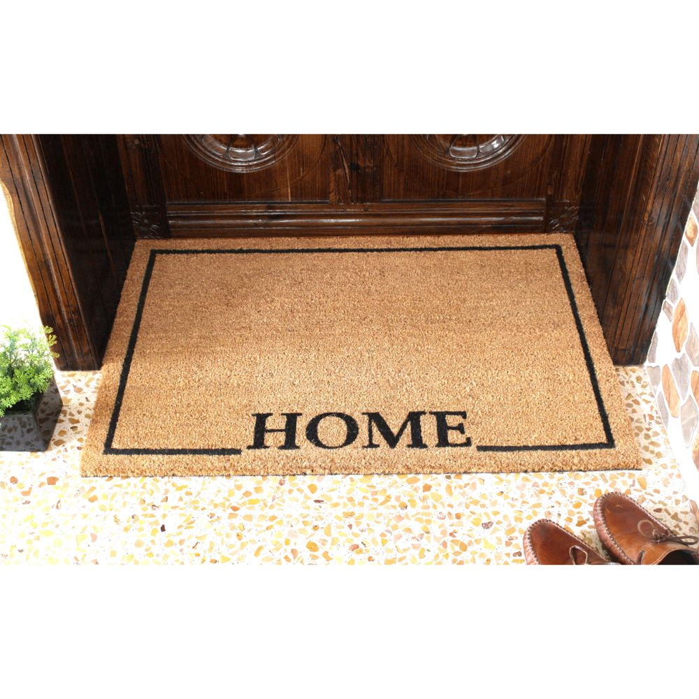 RugSmith Machine Tufted Home Square Indoor and Outdoor Coir Doormat, 24 ...