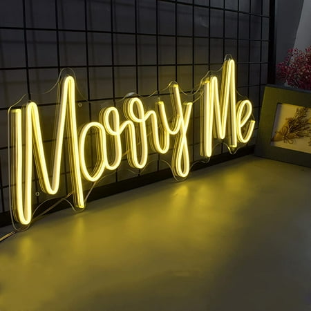 SAYDY Wedding Neon Signs, Flex Neon LED Light Sign, Acrylic Light Up ...
