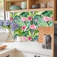 Peel and Stick Tropical Wallpaper - Flamingo Bird, Palm Leaves, Green ...