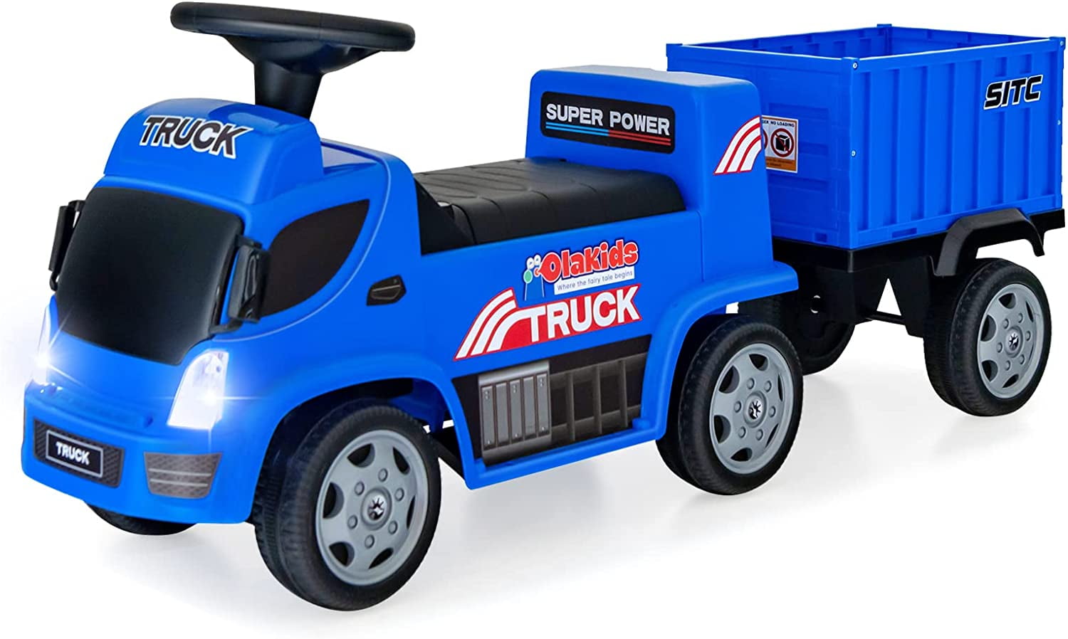 OLAKIDS Kids Ride on Push Car, 2 in 1 Foot-to-Floor Sliding Truck with ...