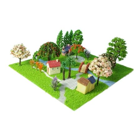 Mini Miniature Landscape Model Mixed Trees Bridge Grass Plants ...