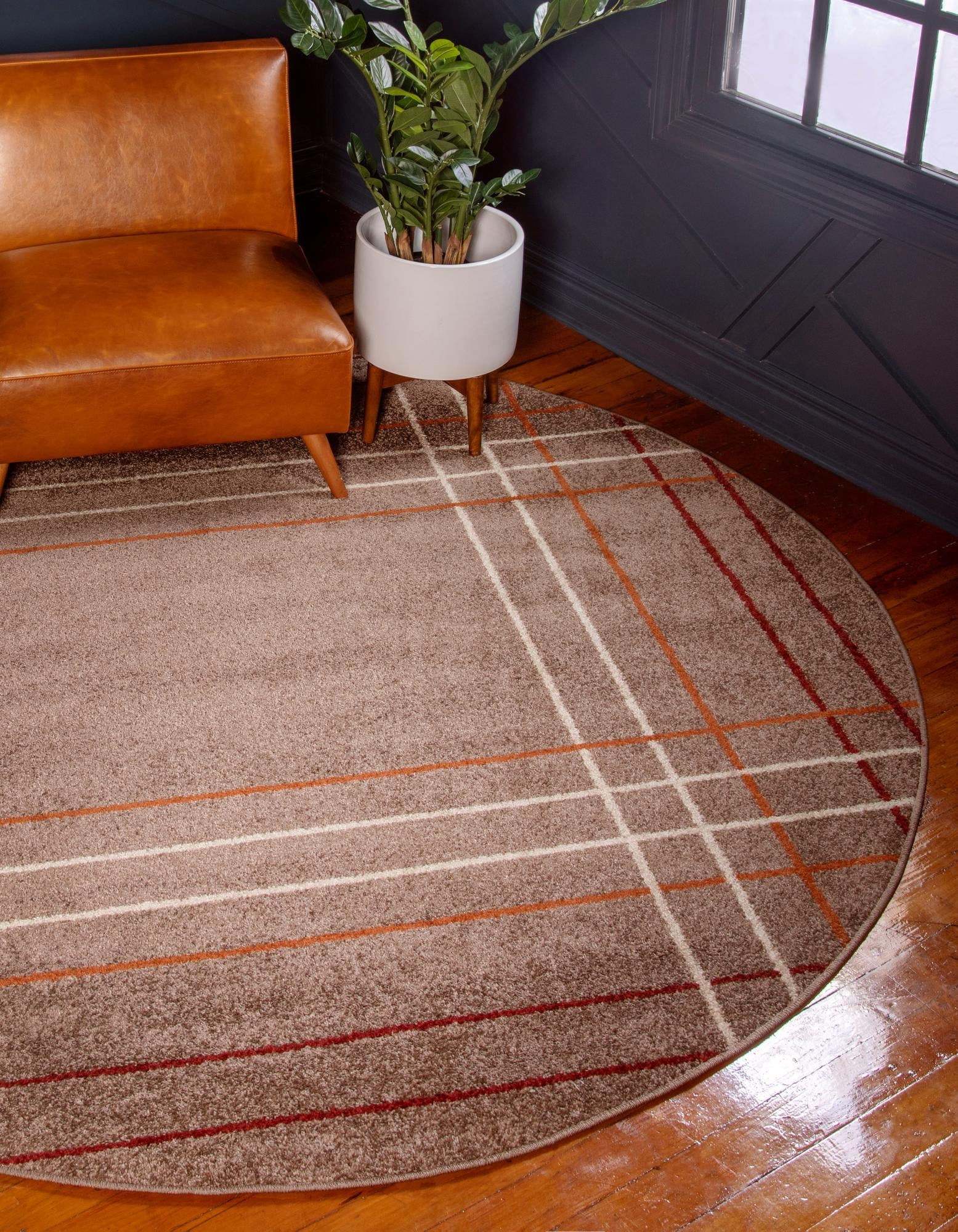 Rugs.com Equinox Collection Rug – 3' 3 Round Light Brown Low Rug ...