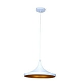 Bromi Design Berkley Single Light Aluminum Pendant in White and Gold ...