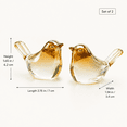 2 PCS Small Glass Bird Figurines, Crystal Bird Statue Decorative ...