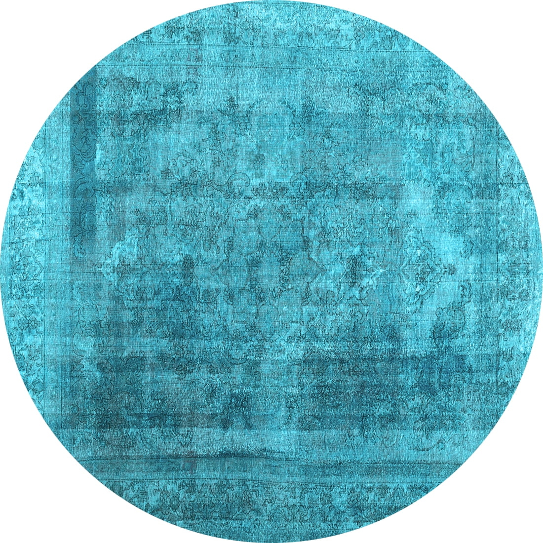 Ahgly Company Indoor Round Abstract Light Blue Contemporary Area Rugs ...