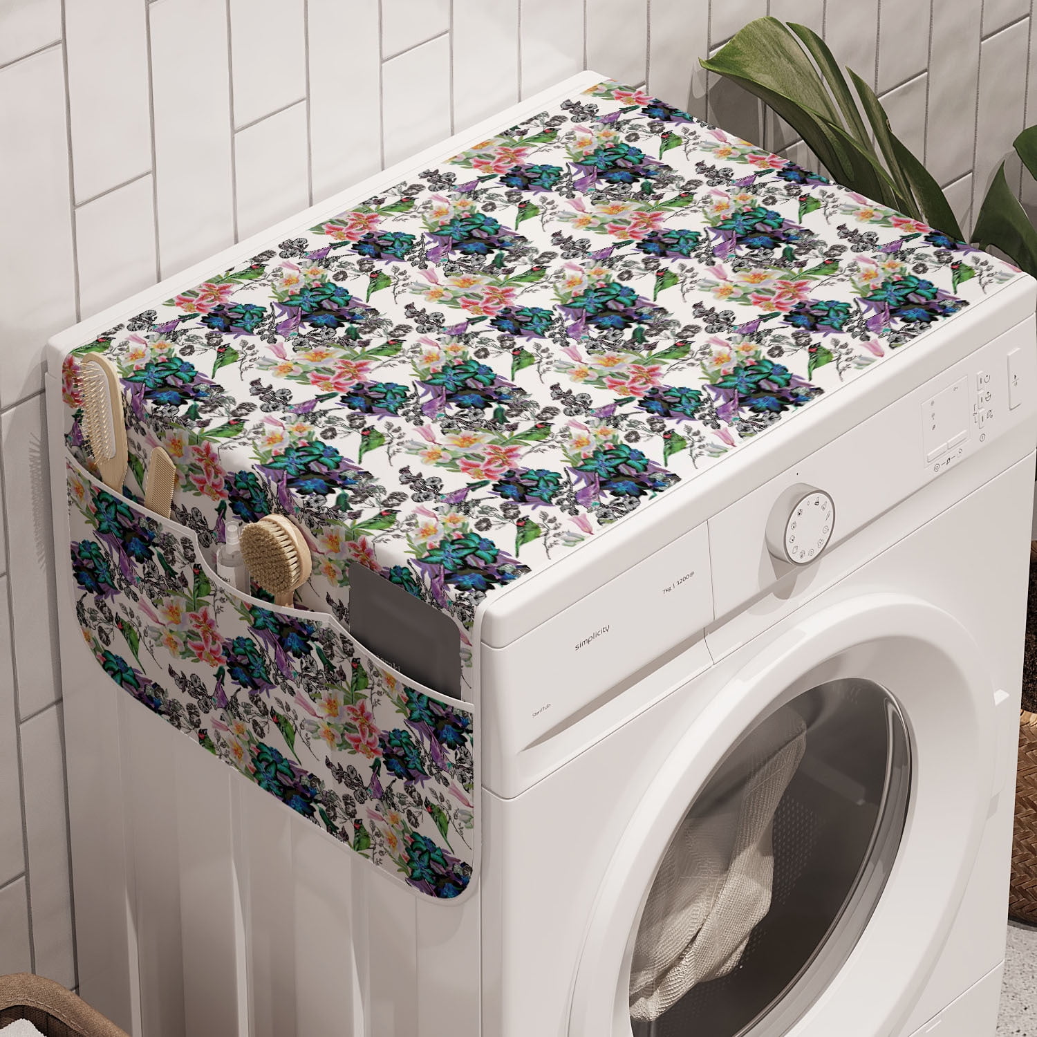Tropical Washing Machine Organizer, Summer Flowers Exotic Hibiscus ...
