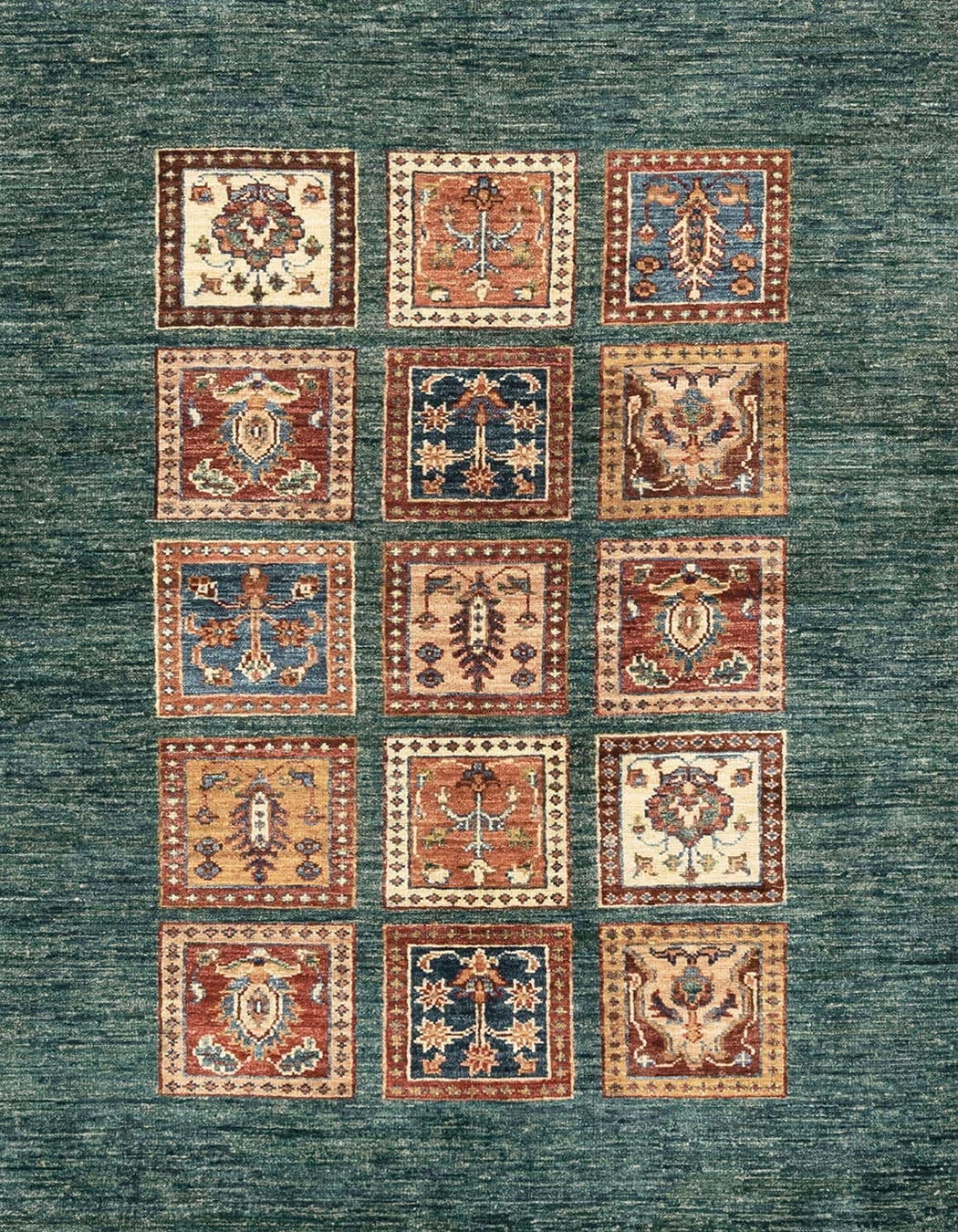 Ahgly Company Indoor Rectangle Abstract Green Abstract Area Rugs, 2' x ...