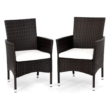 Ktaxon Set of 2 Stackable Outdoor Wicker Patio Dining Chairs, All ...