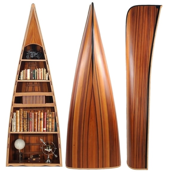 Wooden Canoe Book Shelf - 31 x 90 x 20.5 in. - Walmart.com