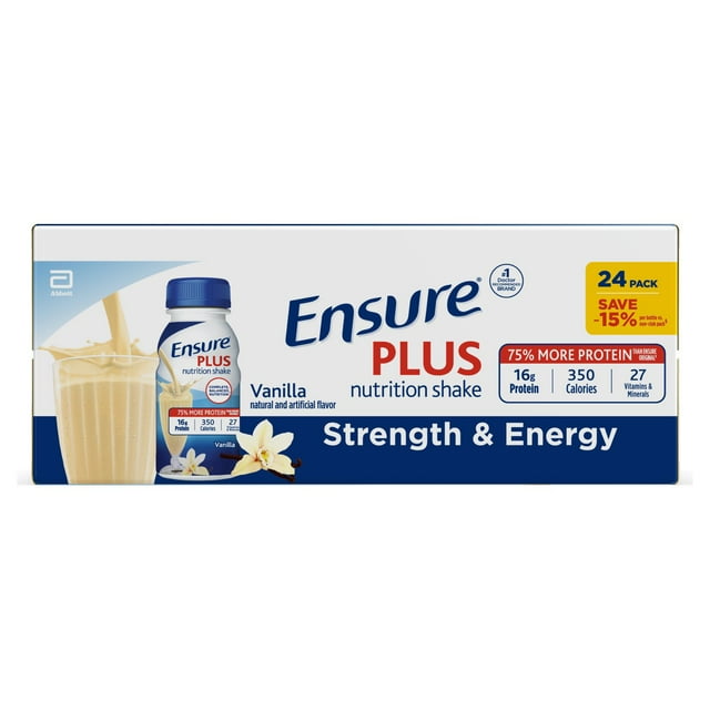 Ensure Plus Nutrition Shake, Small Meal Replacement Shake, Vanilla 8 fl ...