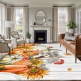 Burnt Orange Pumpkins Thanksgiving Washable Rug 5x7 Area Rug for Living ...