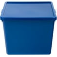 Your Zone Large Plastic Stacking Storage Bin with Lid, Blue, Kids and ...