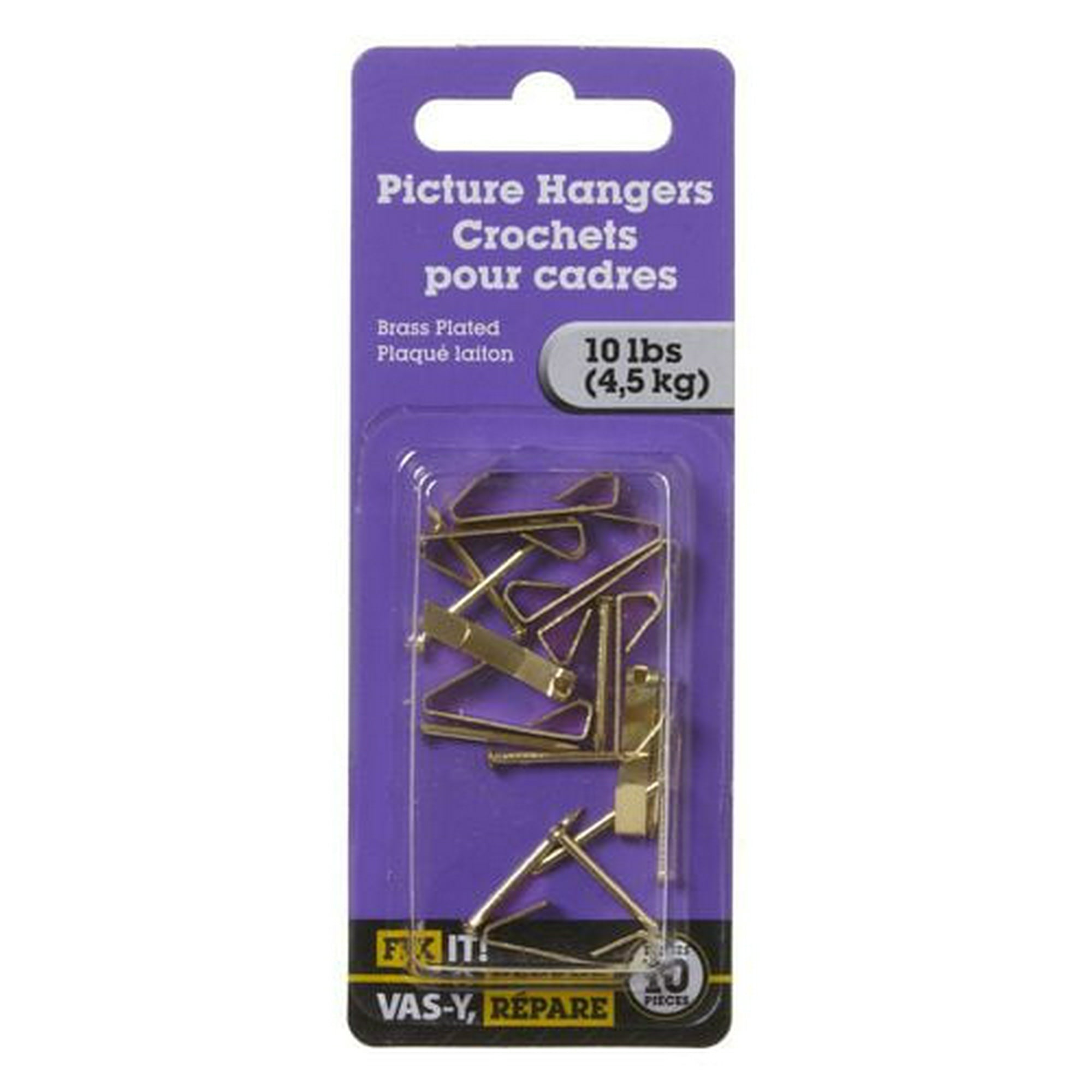 Click here for Fix It! Brass Plated Picture Hanger 10 Pieces prices