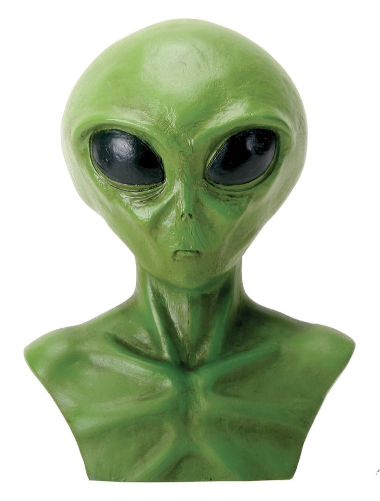 Bright Green Extraterrestrial Alien Head Bust Figurine Display ...