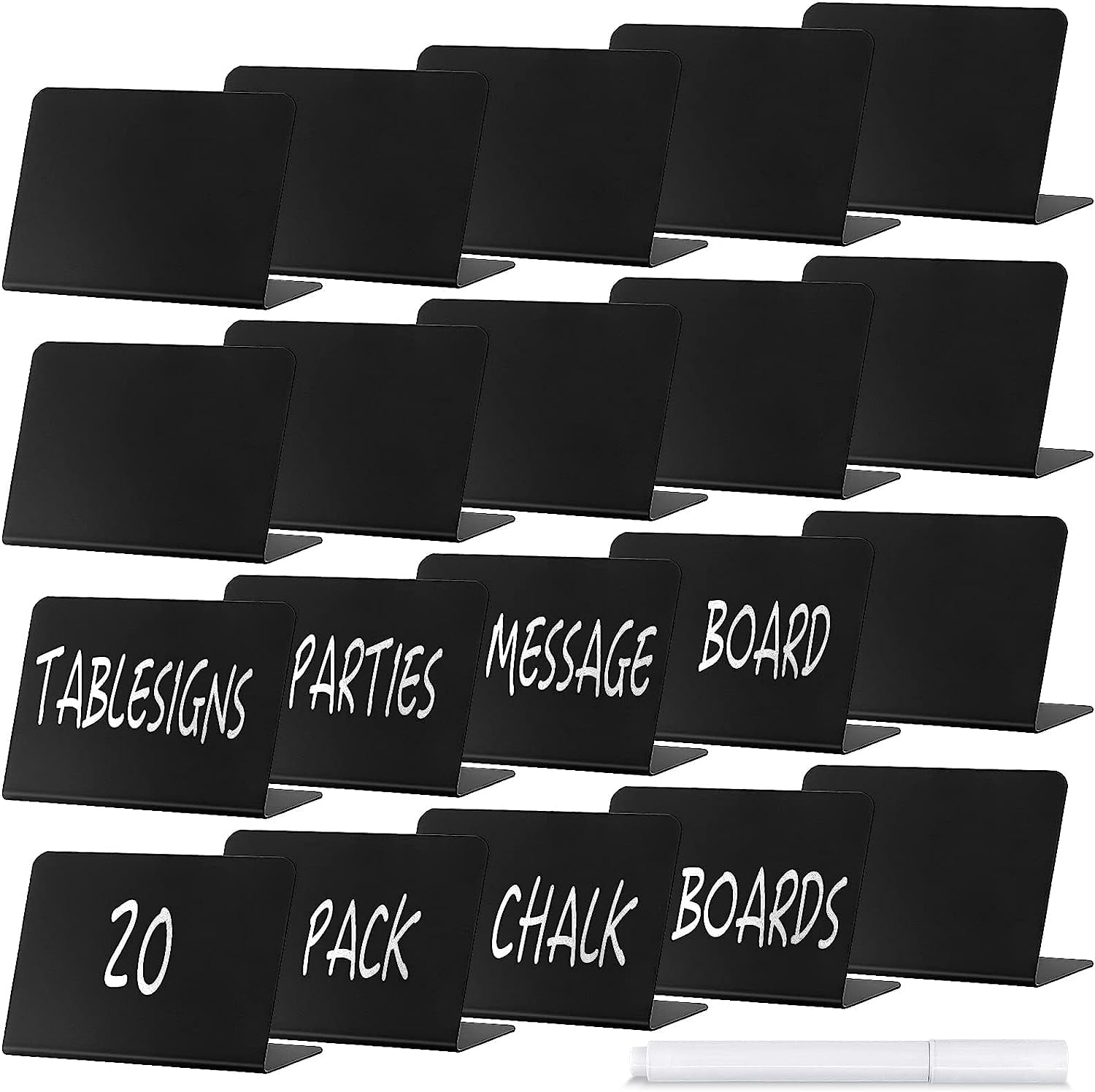 20 Packfor Food, Tabletop Chalkboard Labels L-Shaped Rustic Tabletop ...