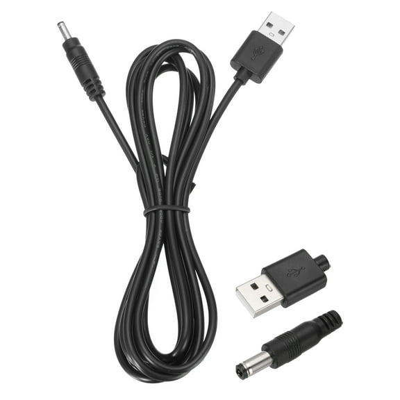 USB to DC Power Cable 0.5 M USB to DC 5.5mm x 2.1mm 5v Power Cord Black ...